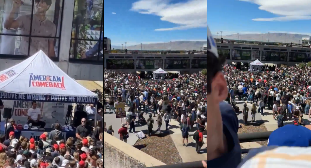 Captan en video el ataque a Charlie Kirk durante conferencia en la Universidad de Utah ...