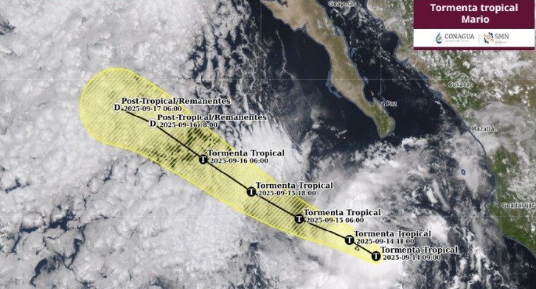 Tormenta tropical Mario: Se intensifica rumbo a Baja California Sur ...